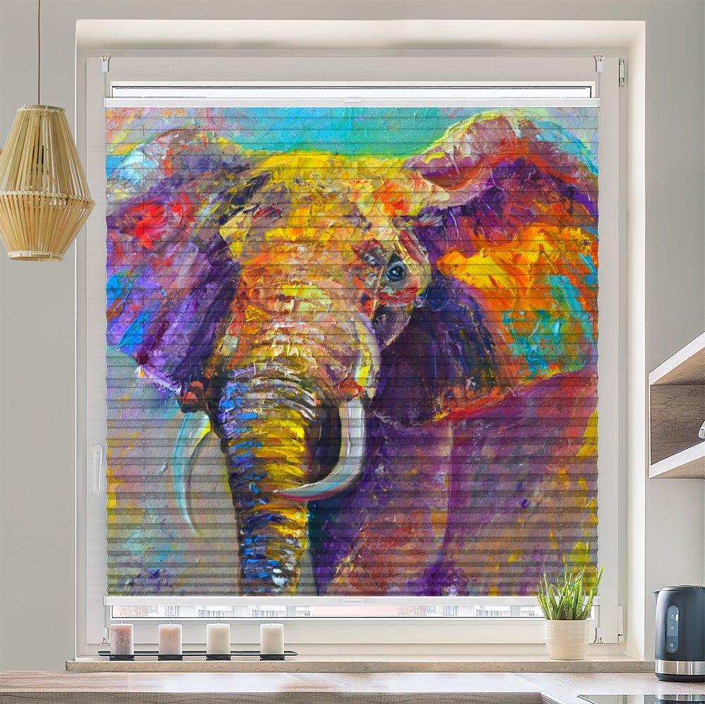 Wabenplissee Motiv "Elefant Bunt Abstrakt" - La-Melle.de