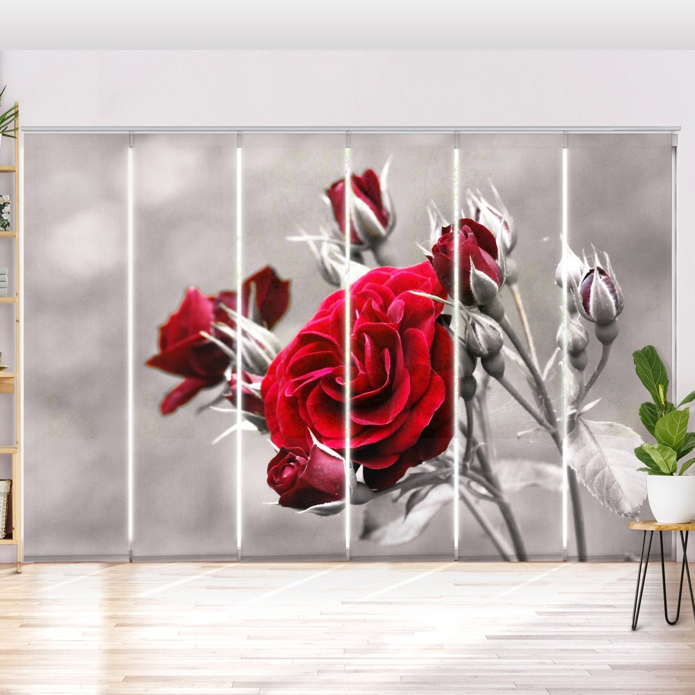 Schiebegardine Motiv "Rose vintage " - La-Melle.de